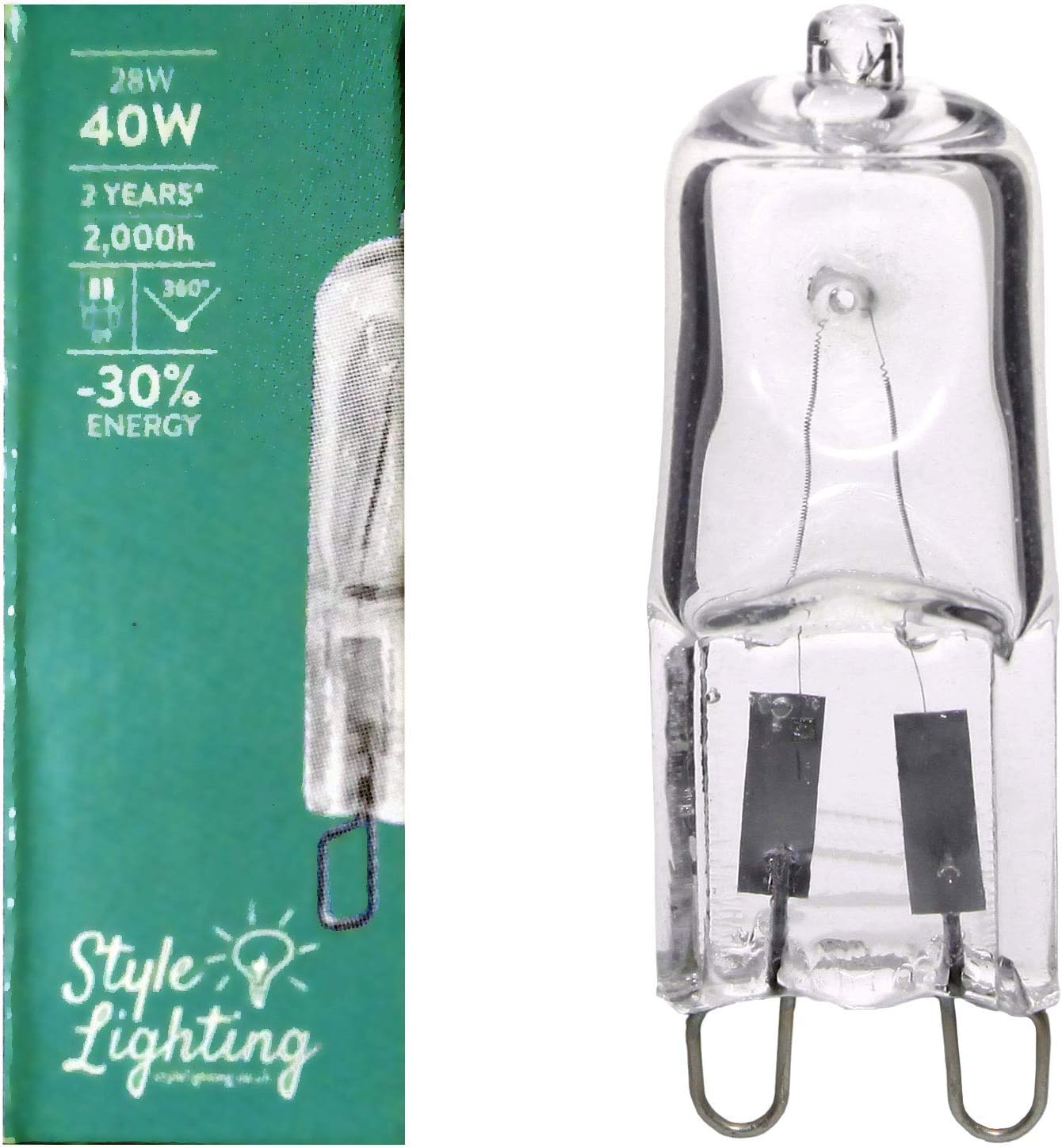 5 x Opus G9 28w = 40w 240v Clear Long Life Eco Halogen Dimmable Light ...