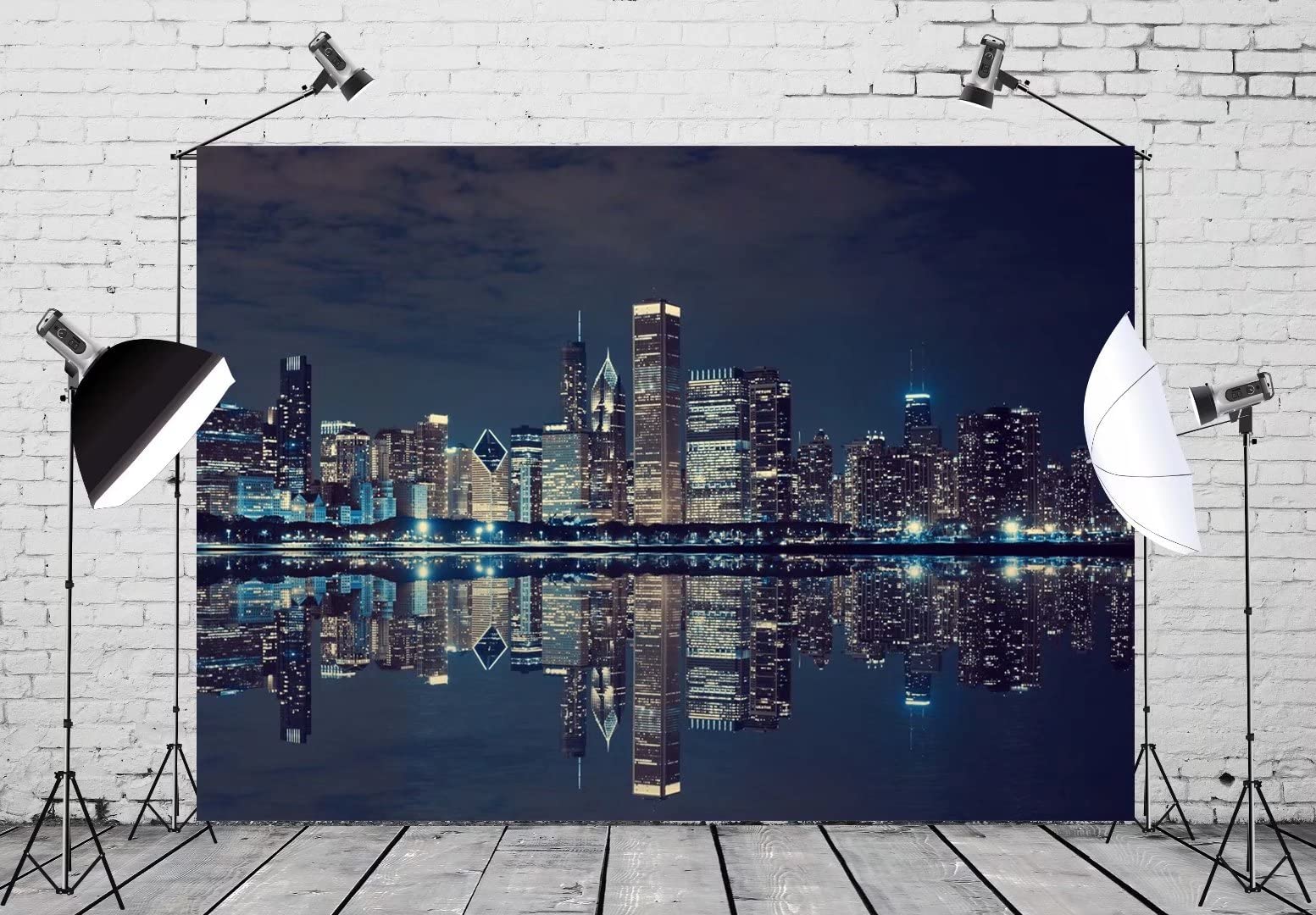 Photo Backdrops New York City Skyline Backdrop - 7x5ft Manhattan Night ...