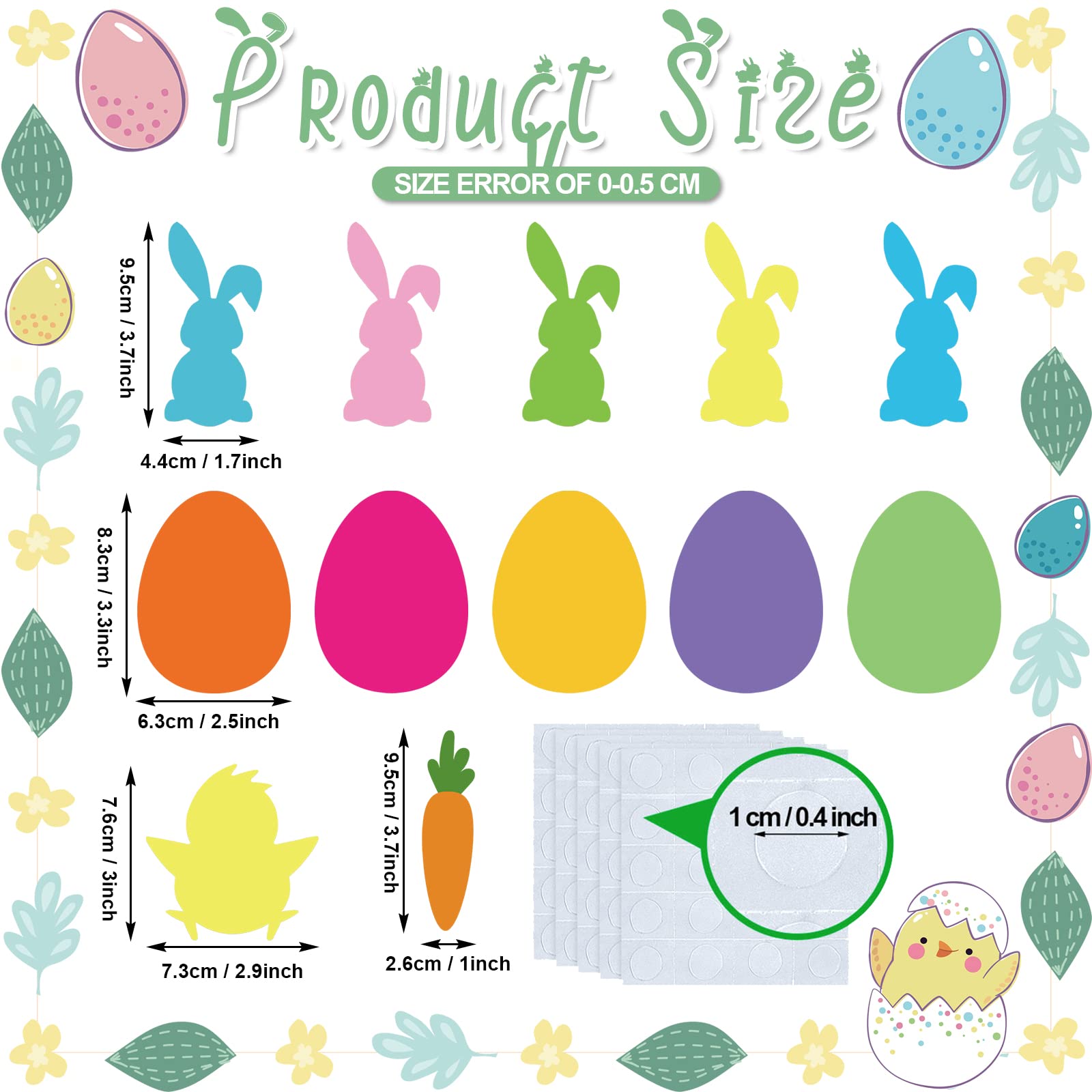 Snapklik.com : 108 Pcs Easter Colorful Cutouts Bunny Egg Chick Carrots ...
