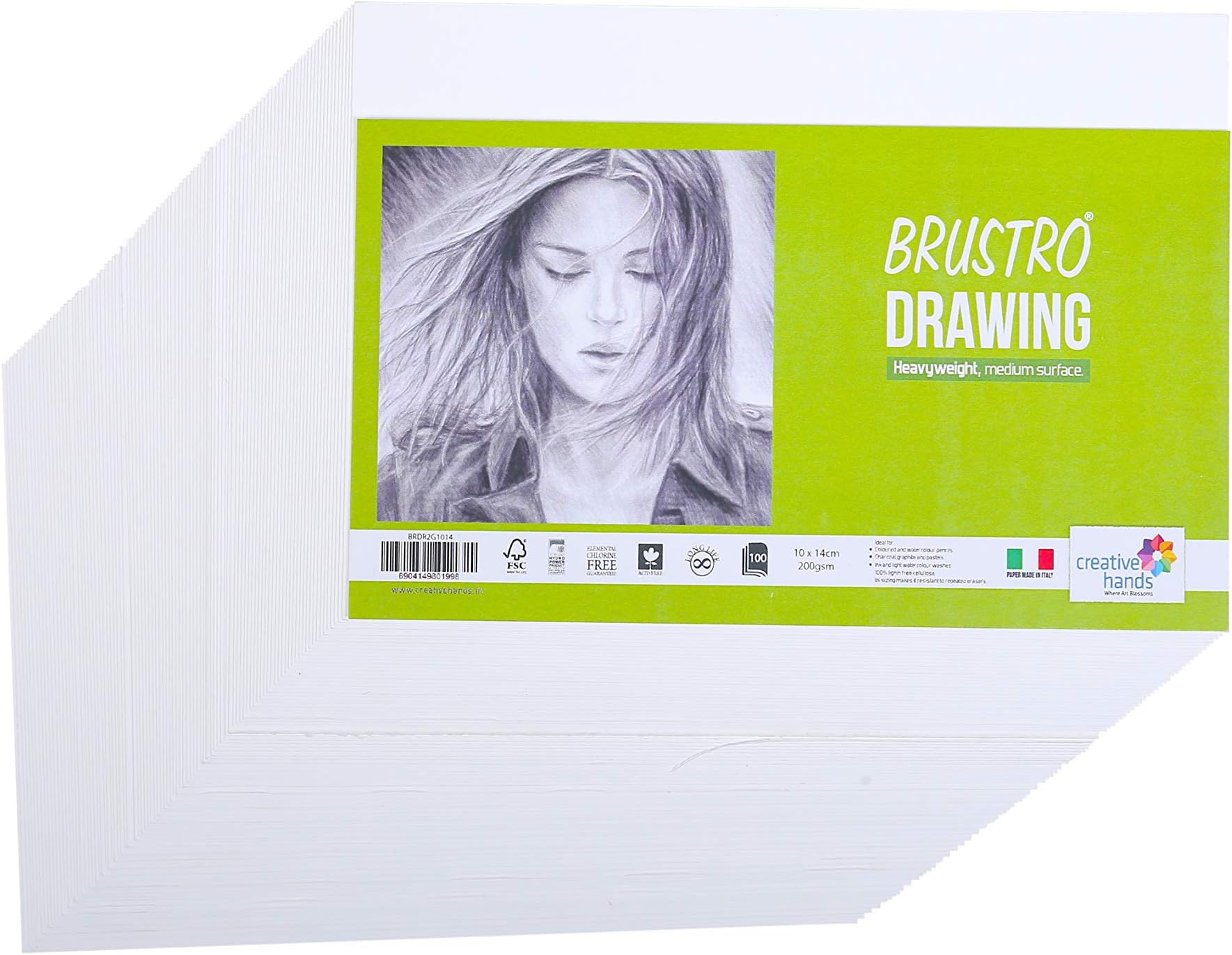 Brustro Artists Drawing Paper 200 GSM- Size (Small) 10 cm X 14 cm 100 ...