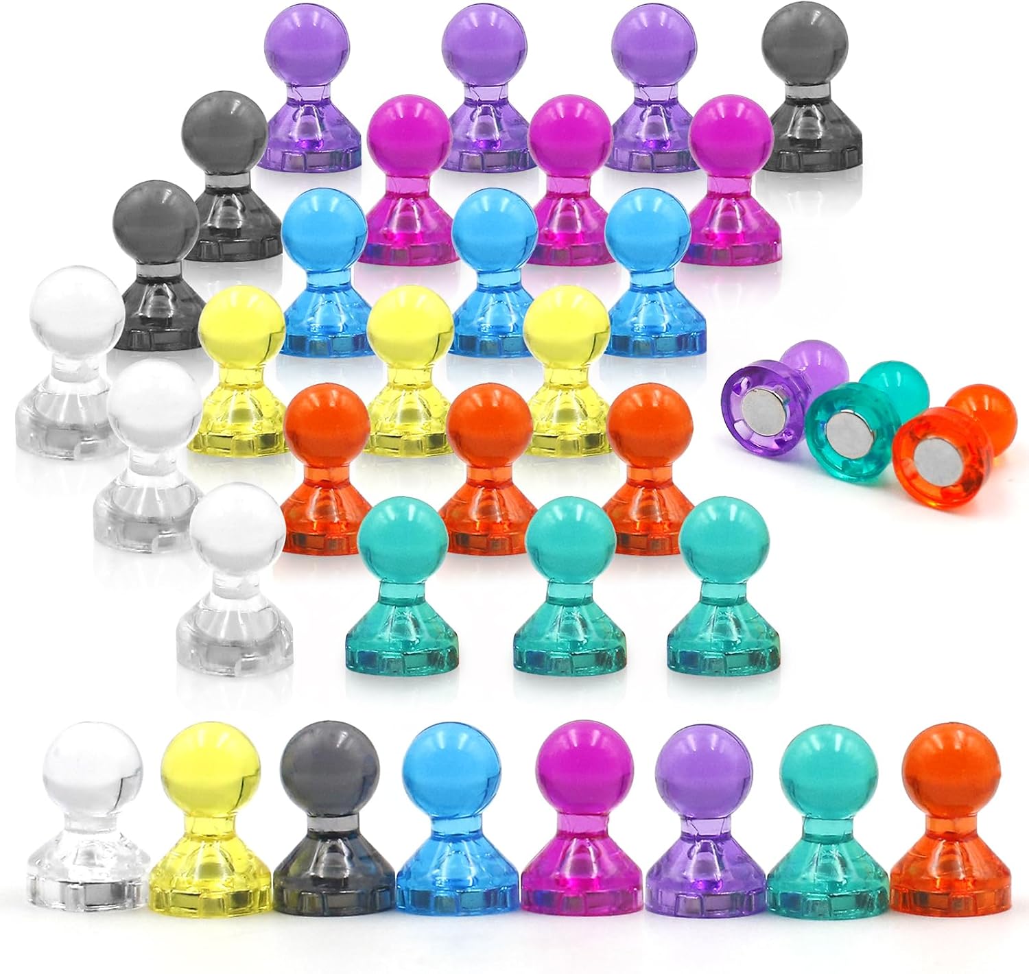 Small Fridge Magnets, 24PCS Strong Magnetic for Whiteboard, Magnetic ...