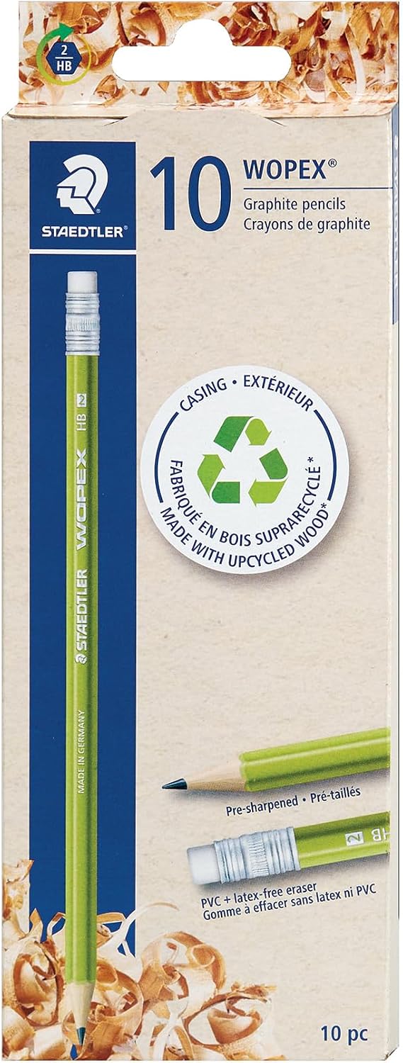STAEDTLER WOPEX Pre-Sharpened #2 Pencils, Pack of 10 - Ergonomic ...