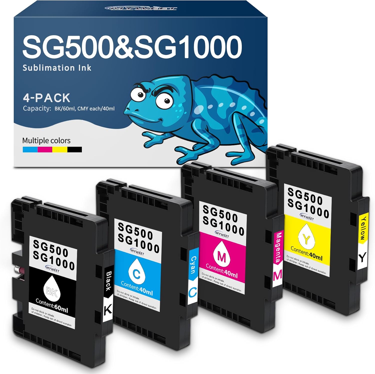Amazon.com: MYWEET SG500 & SG1000 Sublimation Ink Cartridge Replacement ...