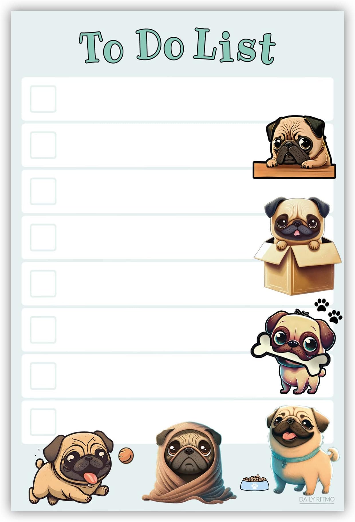 Amazon.com: "Pug Magnetic List Pads" Uniquely Shaped Sticky Notepad ...