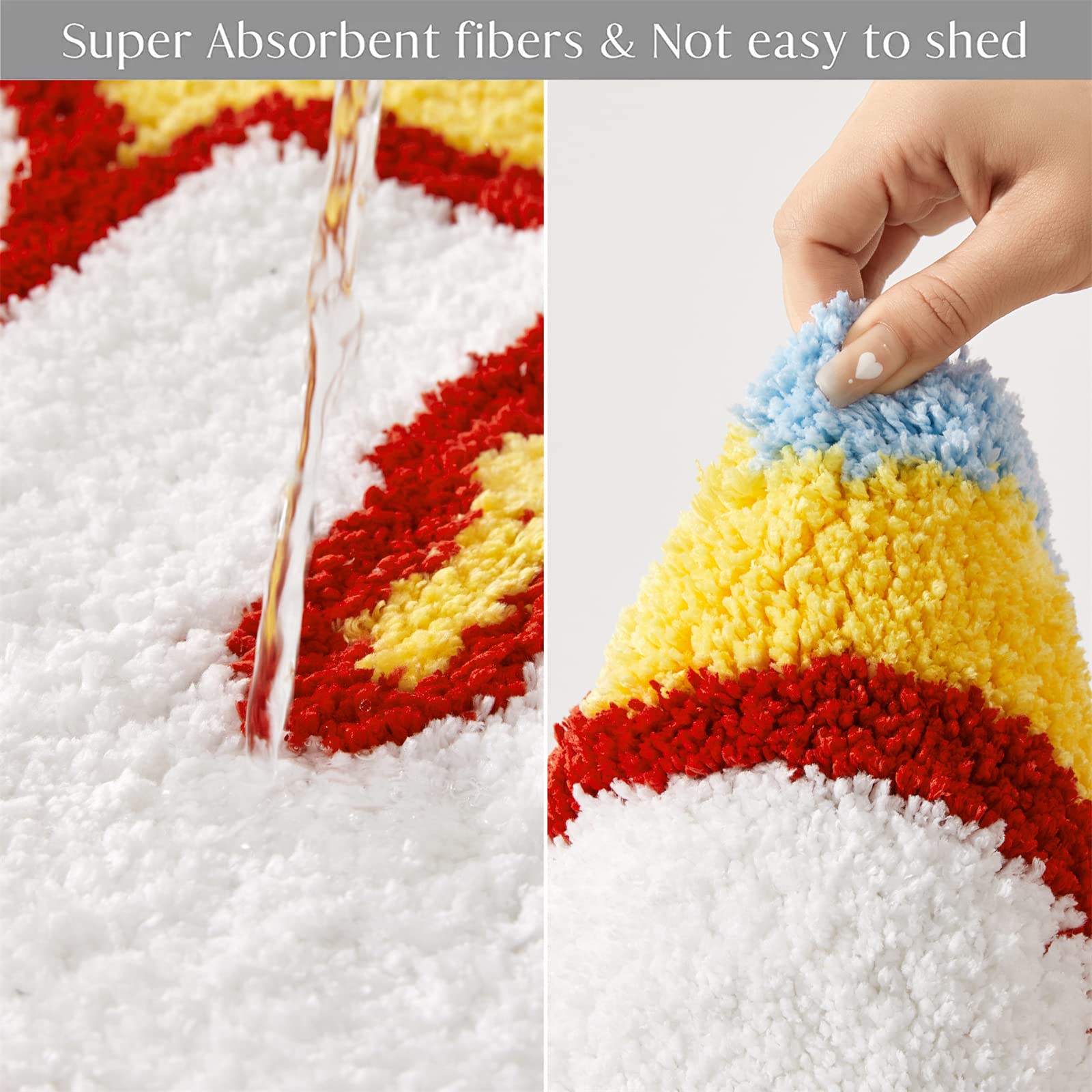 RoomTalks 2'x4.3' Funny Cute Cool Runner Rugs for Bedroom Bathroom Boho ...