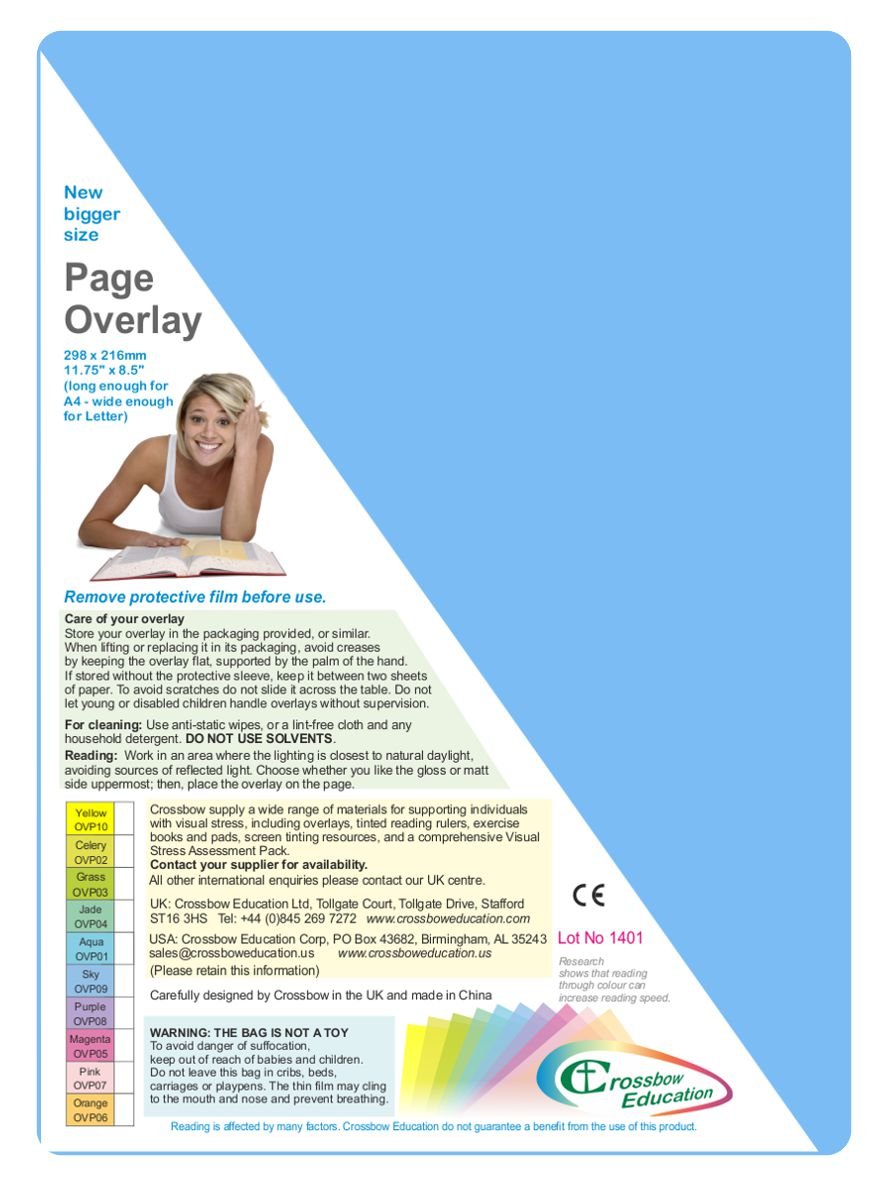 Crossbow Education Page Overlay - Sky (Pack of 5) : Amazon.co.uk ...