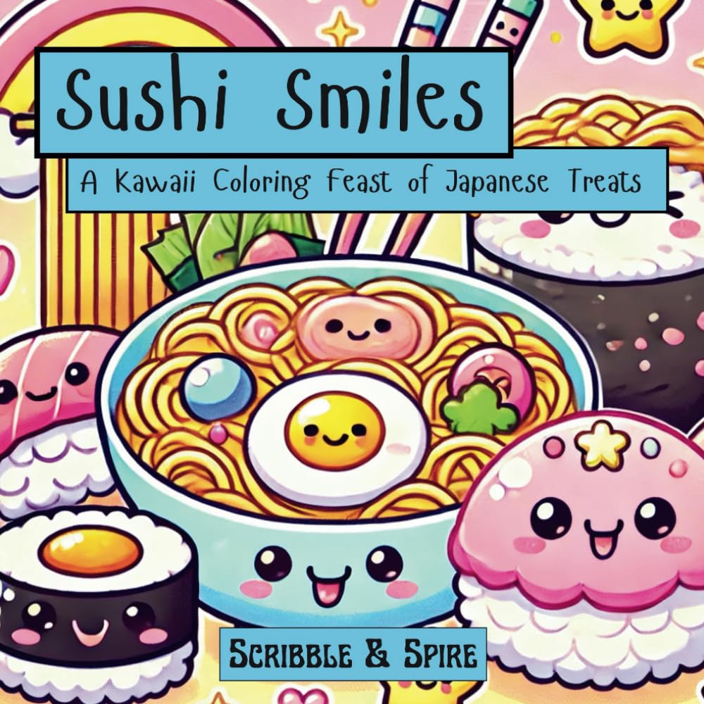 Sushi Smiles: A Kawaii Coloring Feast of Japanese Eats: & Spire ...