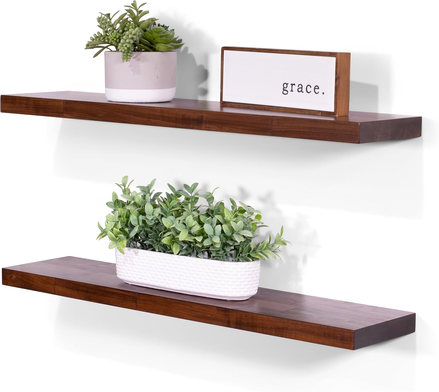 Amazon.com: Solidwood Interiors | Maple Butcher Block Floating Shelves ...