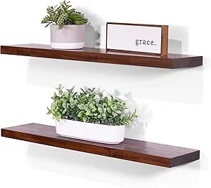 Amazon.com: Solidwood Interiors | Maple Butcher Block Floating Shelves ...