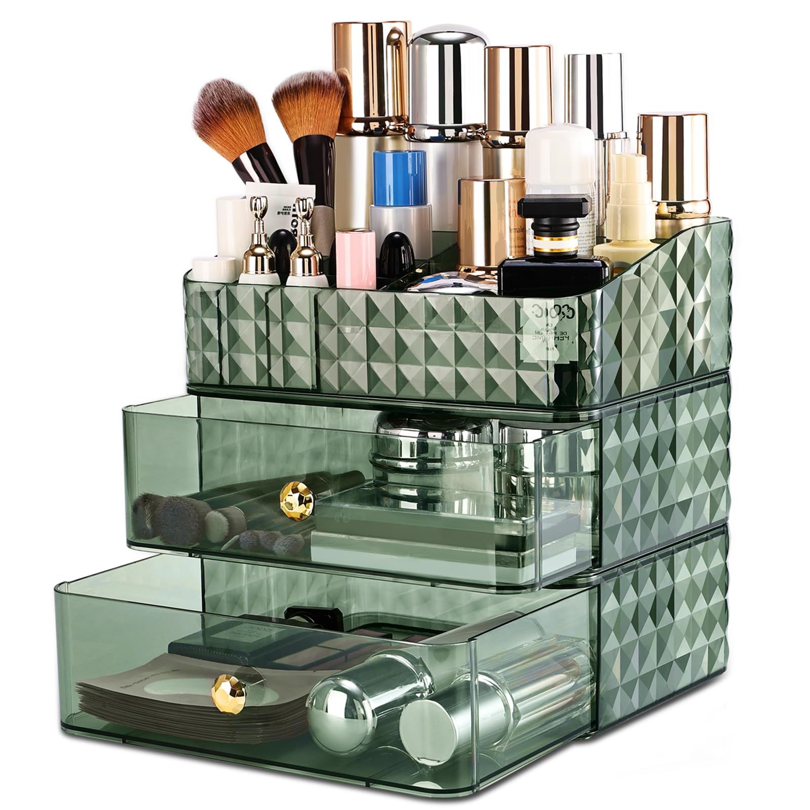 Makeup Organizer with Drawers, Stackable Cosmetics Organizer and ...