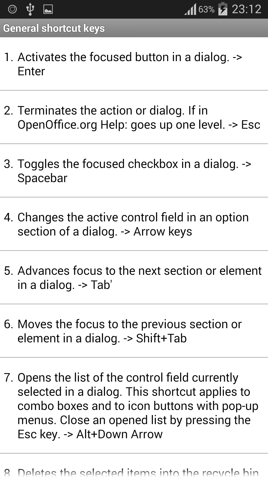 OpenOffice Shortcuts - App on the Amazon Appstore