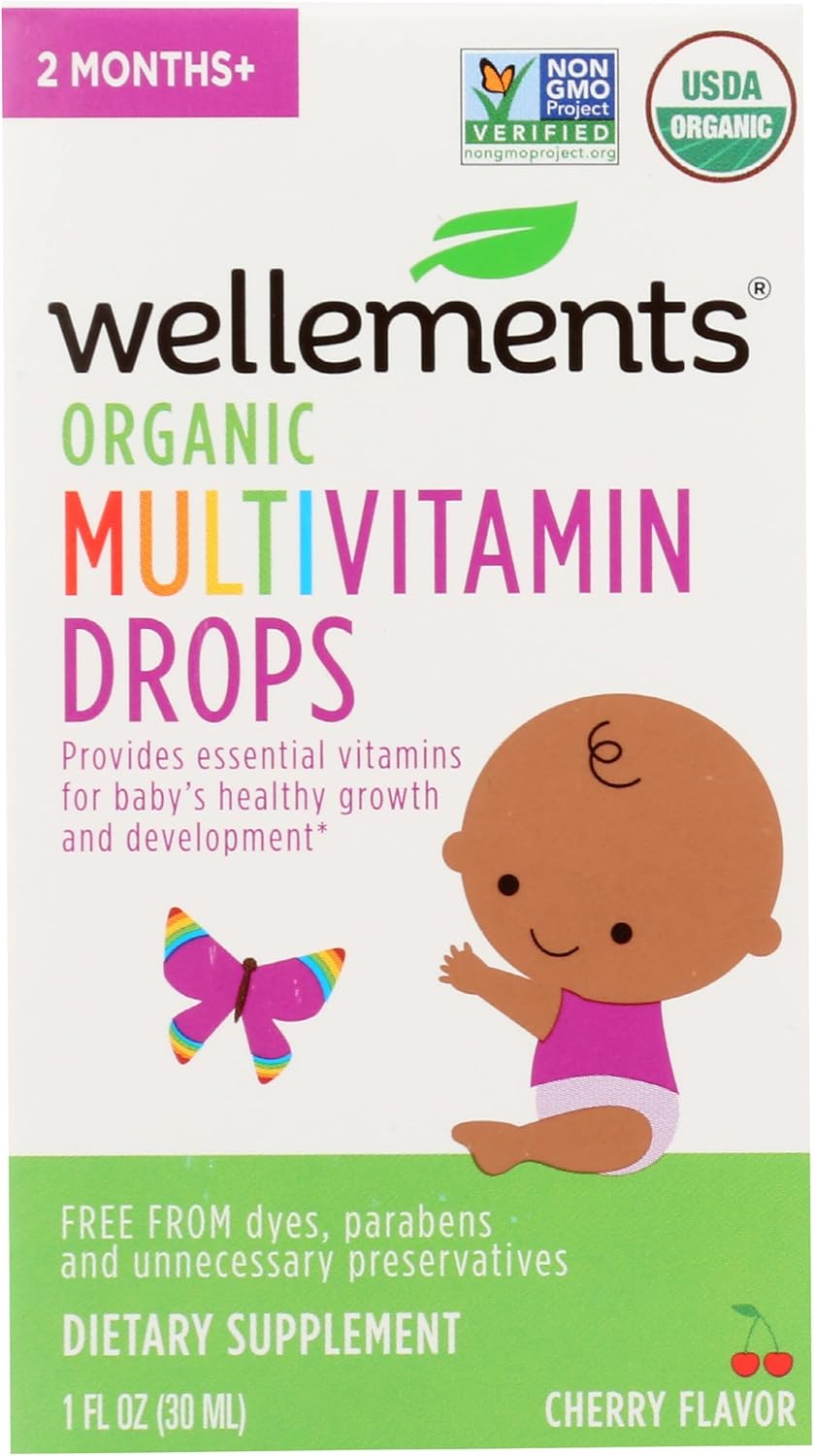 Amazon.com: Wellements Organic Multivitamin Baby Drops, Gluten Free, 1 Fluid Ounces (Pack of 3 ...