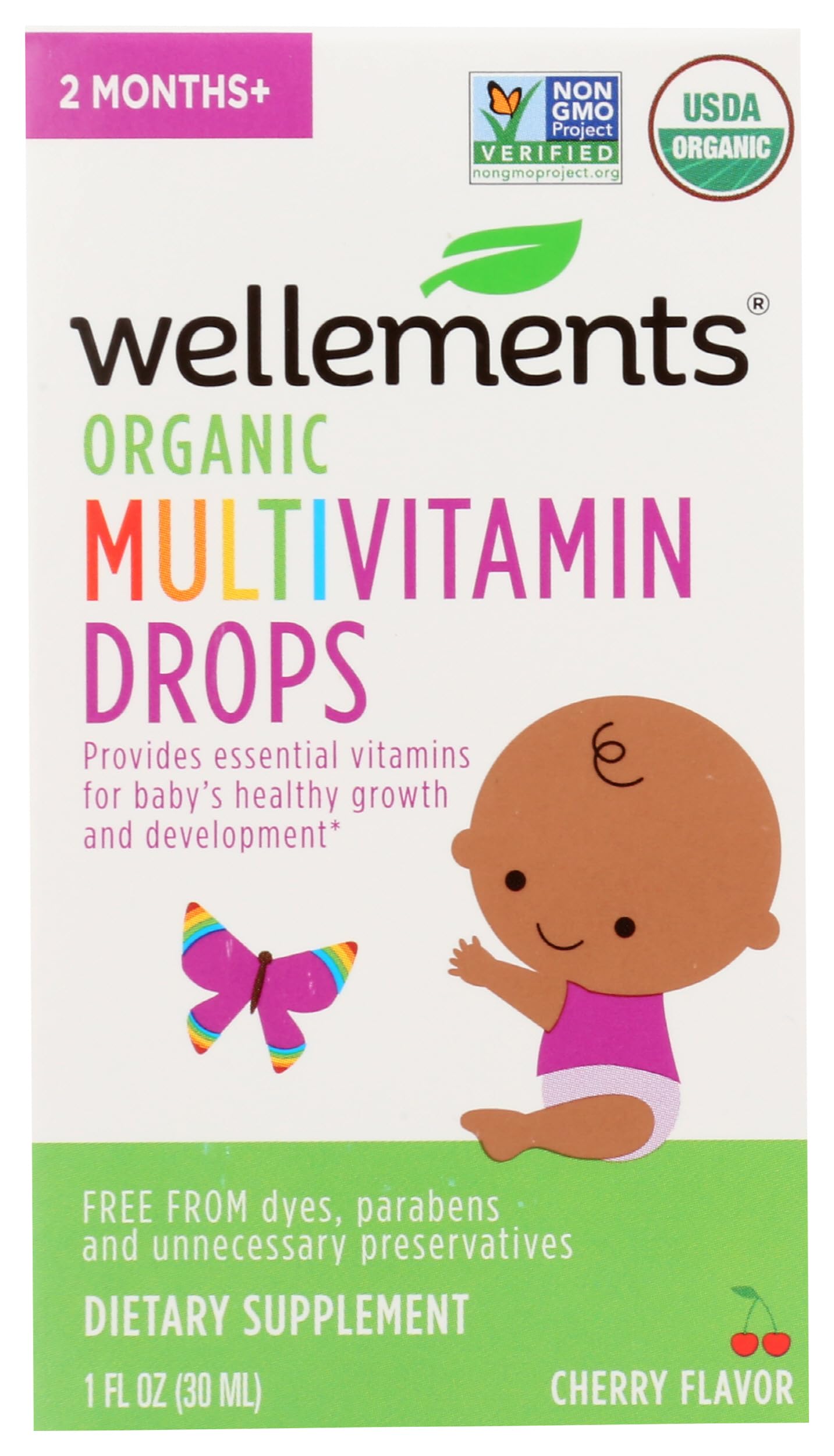 Amazon.com: Wellements Organic Multivitamin Baby Drops, Gluten Free, 1 ...