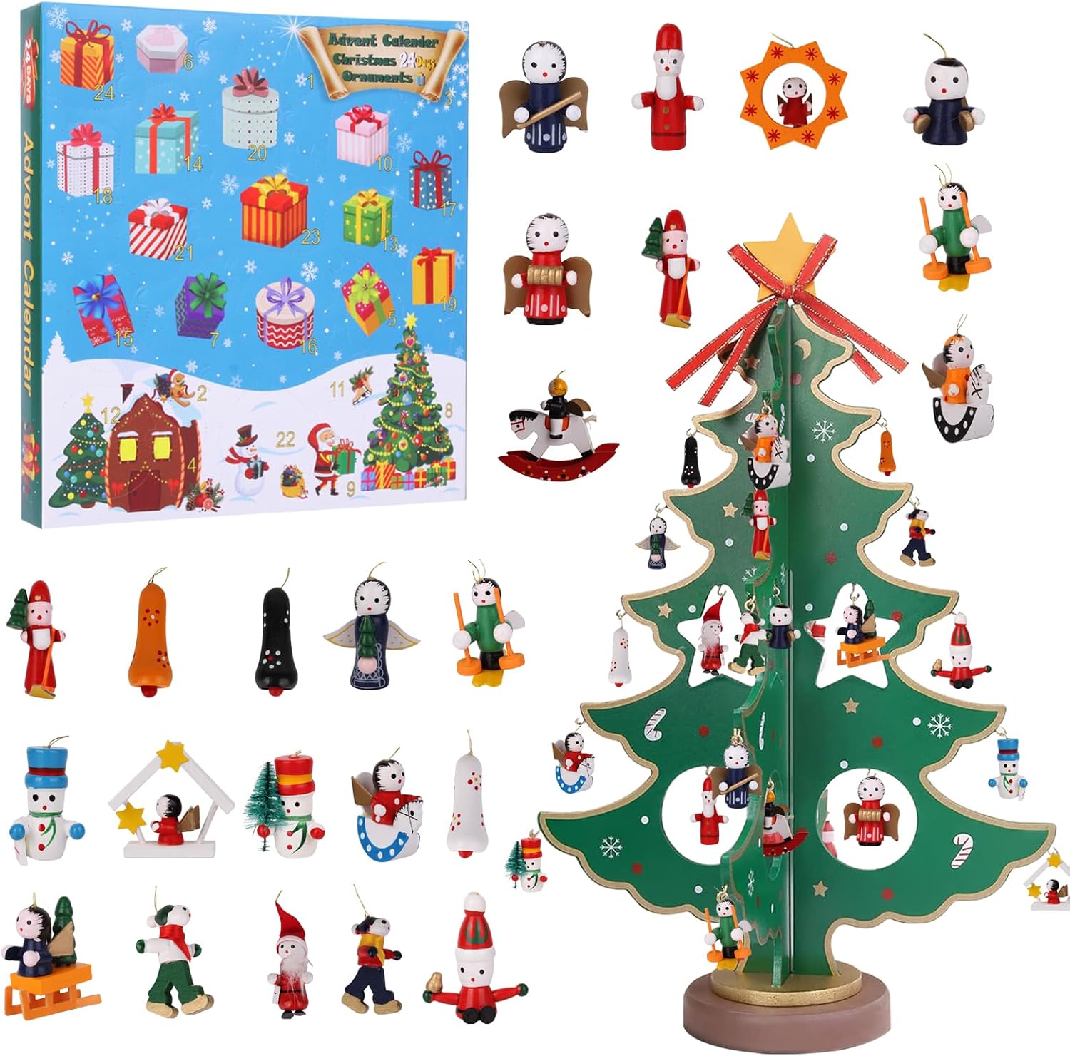 Amazon.com: Christmas Advent Calendar 2023 with Tree Ornaments ...