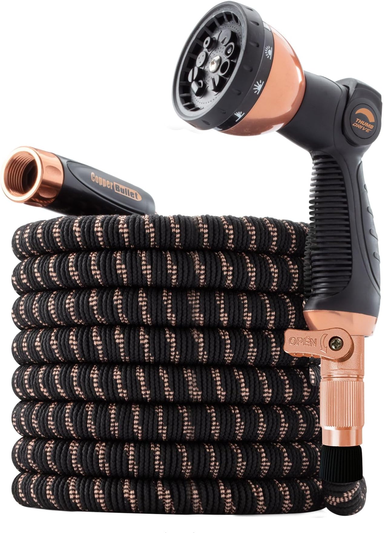 Amazon.com: Pocket Hose Manguera de jardín expandible de cobre de 75 pies con boquilla de ...