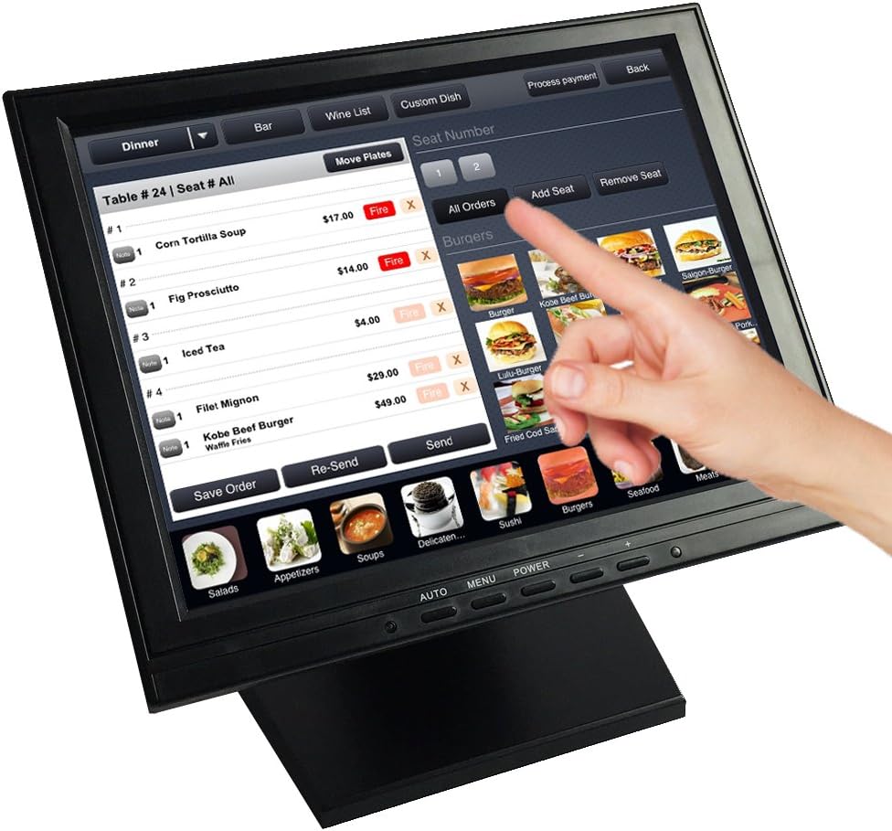 Angel POS 12" Touch Screen POS TFT LCD Touchscreen Monitor with ...