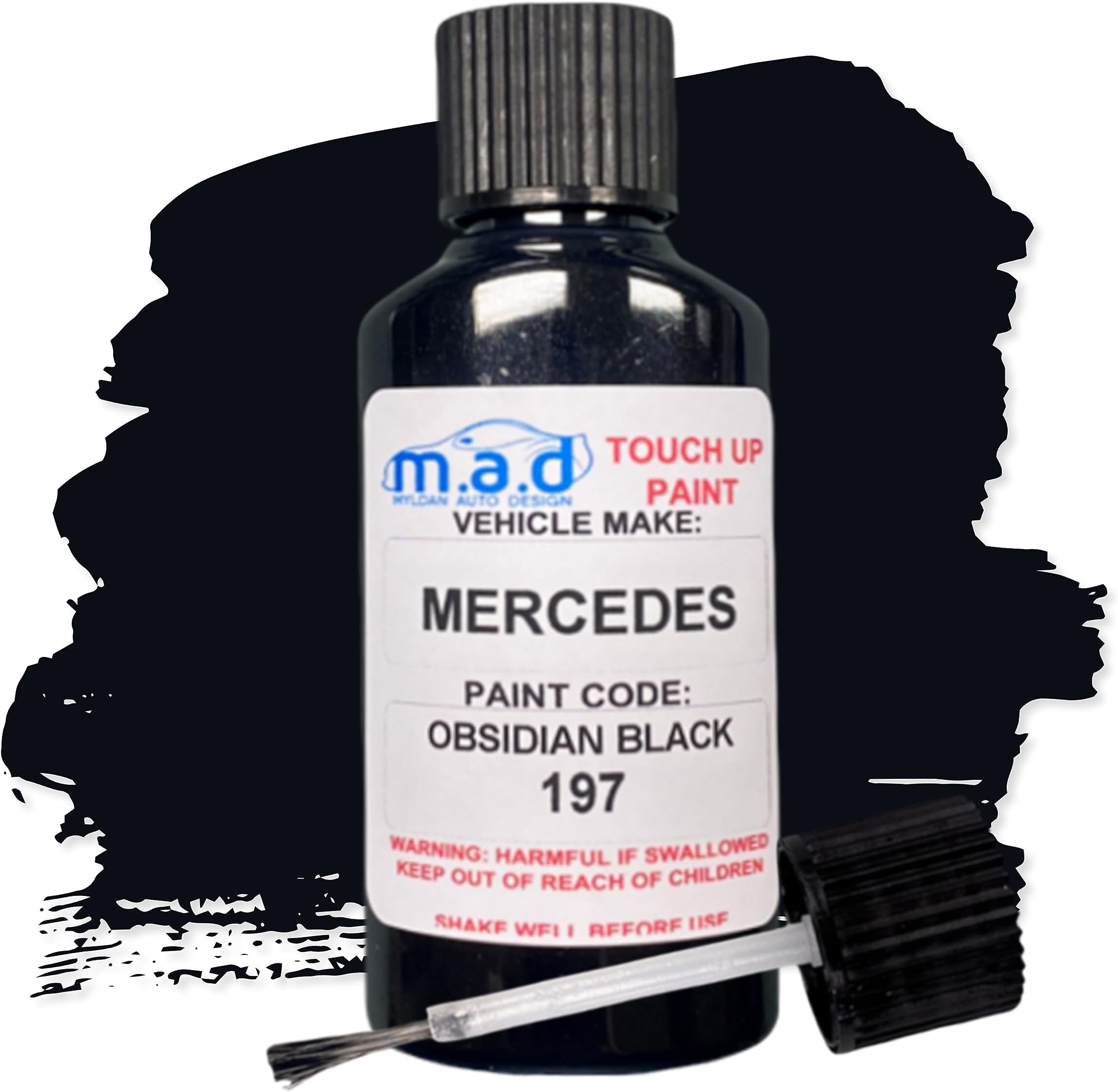 Genuine Mercedes Benz 2 Part Touch Up Paint 197 Obsidian Black ...