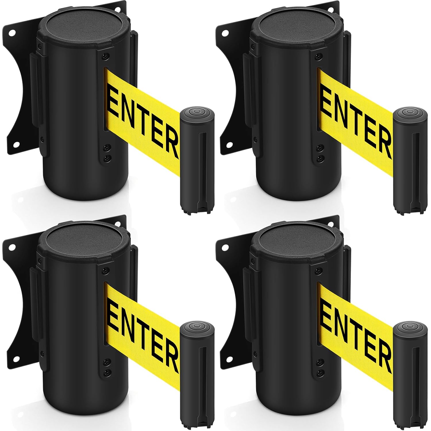 Sasylvia 4 Pcs Fixed Wall Mount Retractable Belt Barrier 10ft Crowd ...