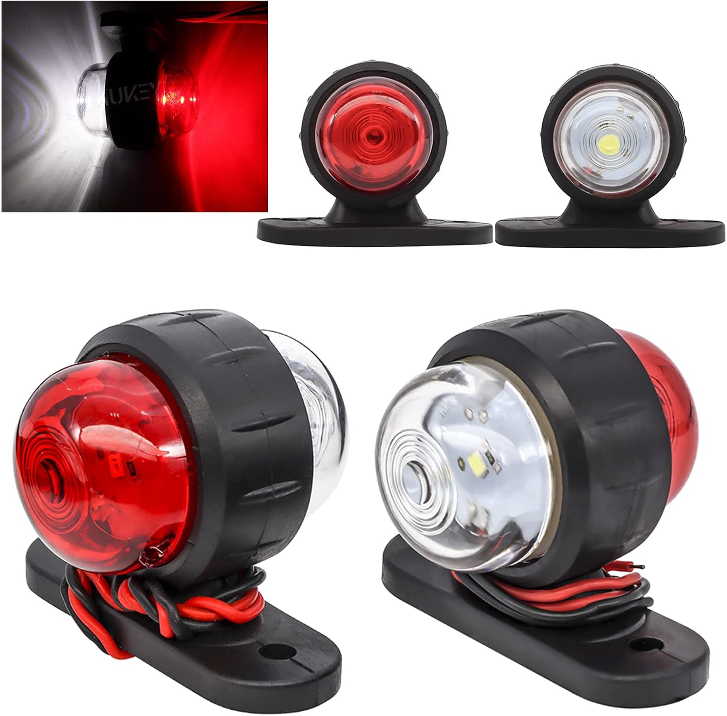 AUTOXBERT 4Pcs Trailer Side Light 12-24V Waterproof LED Side Marker ...