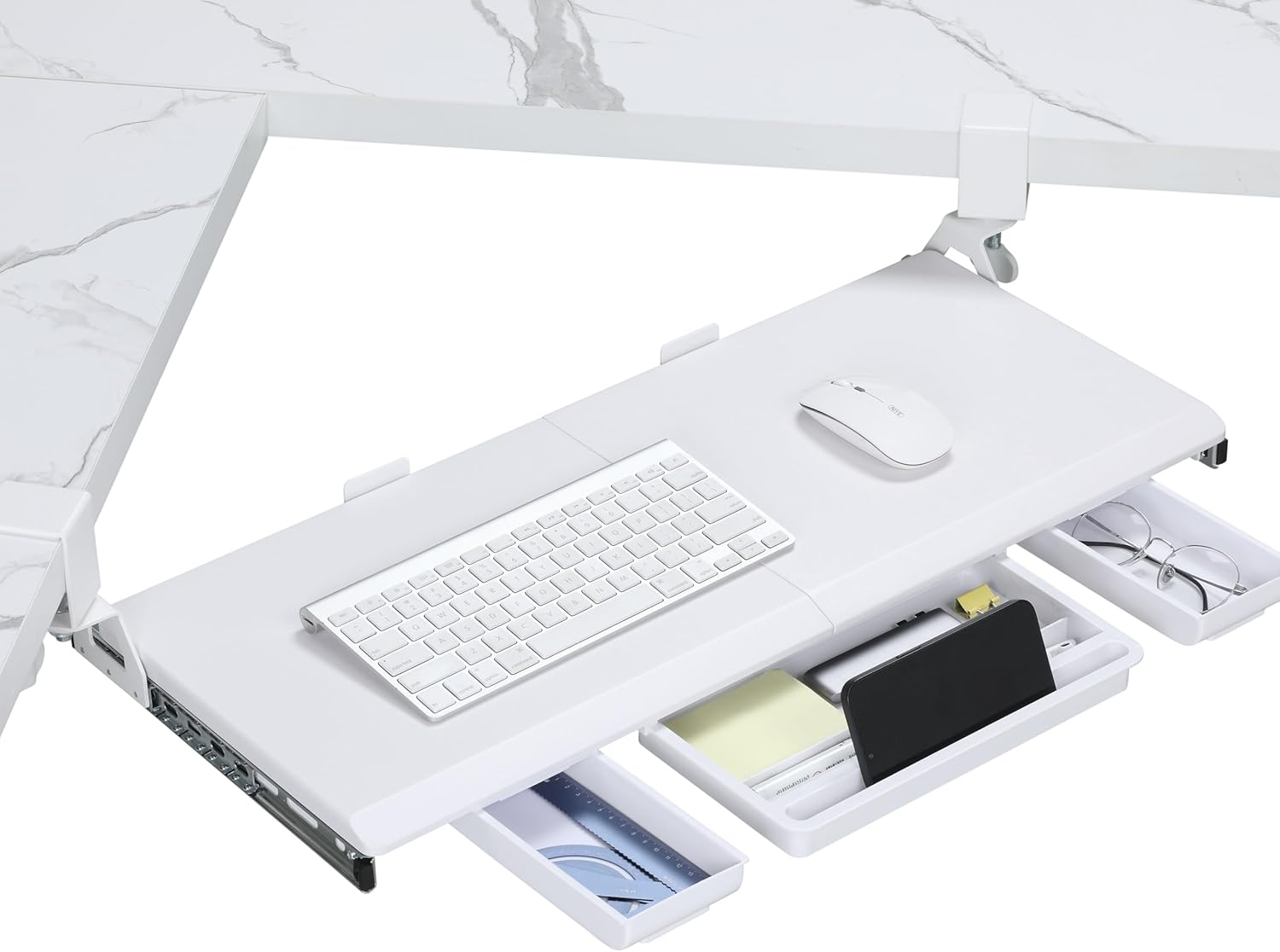 ETHU Keyboard Tray for Corner Desk - Under Desk Keyboard Shelf with C ...