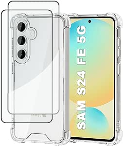 USTIYA PC Funda Mica para Samsung Galaxy S24 FE 5G Case Acrílico Uso Rudo Cover Carcasa ...