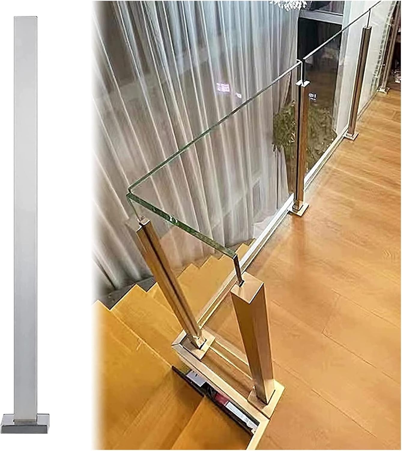 Amazon.com: WEBERT Glass Railing Post Glass Balustrade Post Floor ...