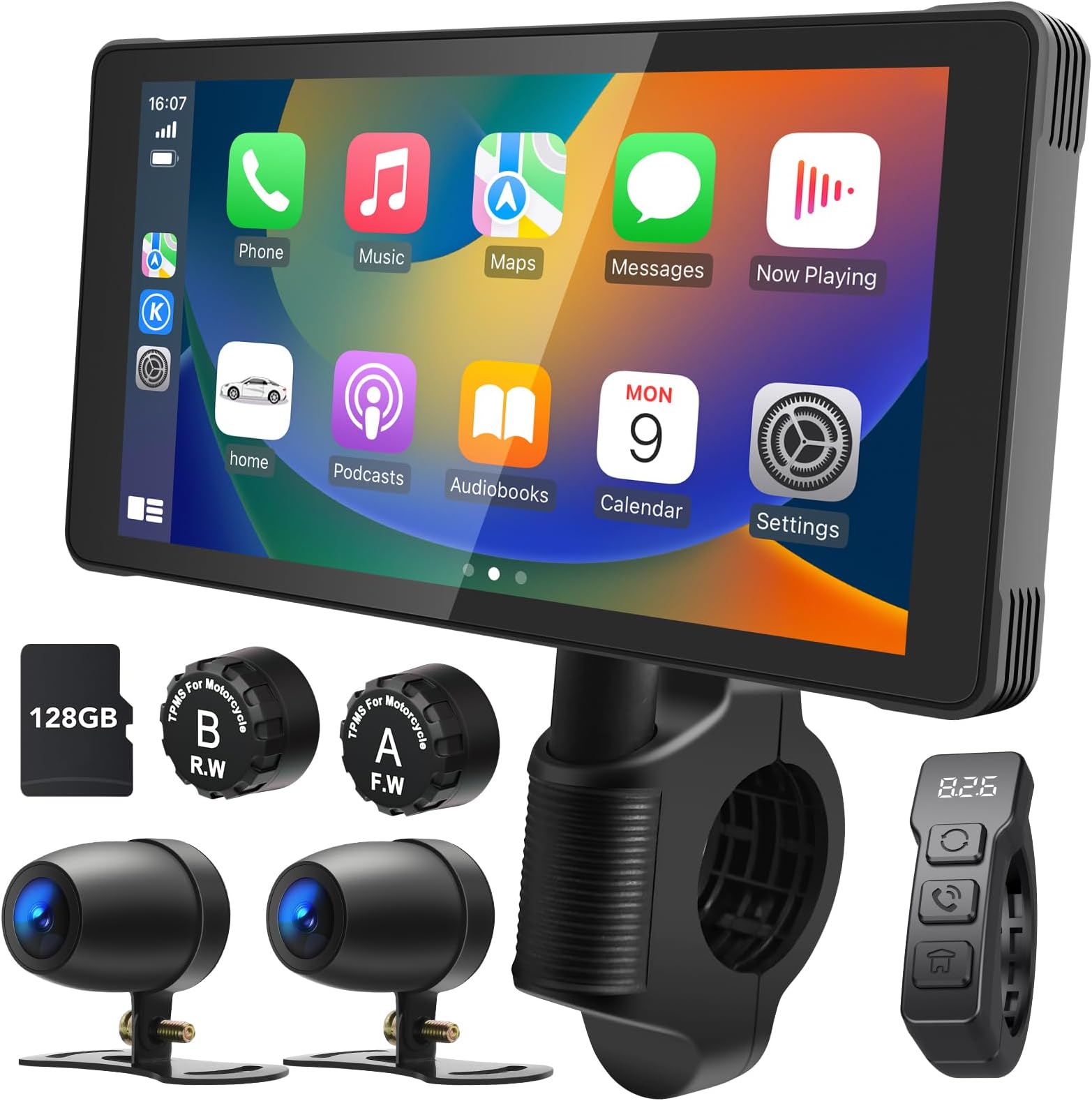 Amazon.com: Carpuride W603D Motorcycle GPS Carplay Screen, Wireless ...