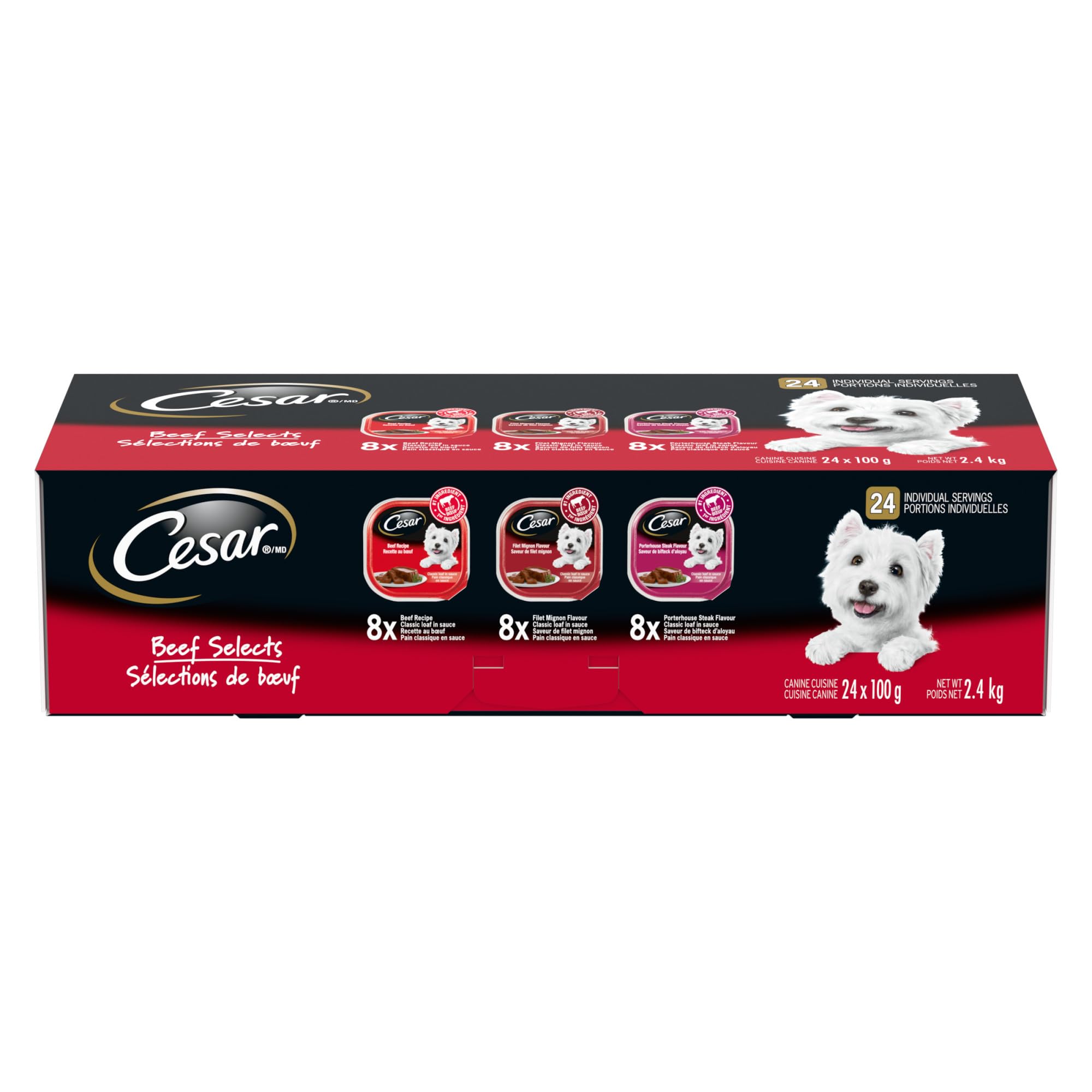 CESAR Classic Loaf in Sauce Adult Wet Dog Food Beef Selects Variety ...