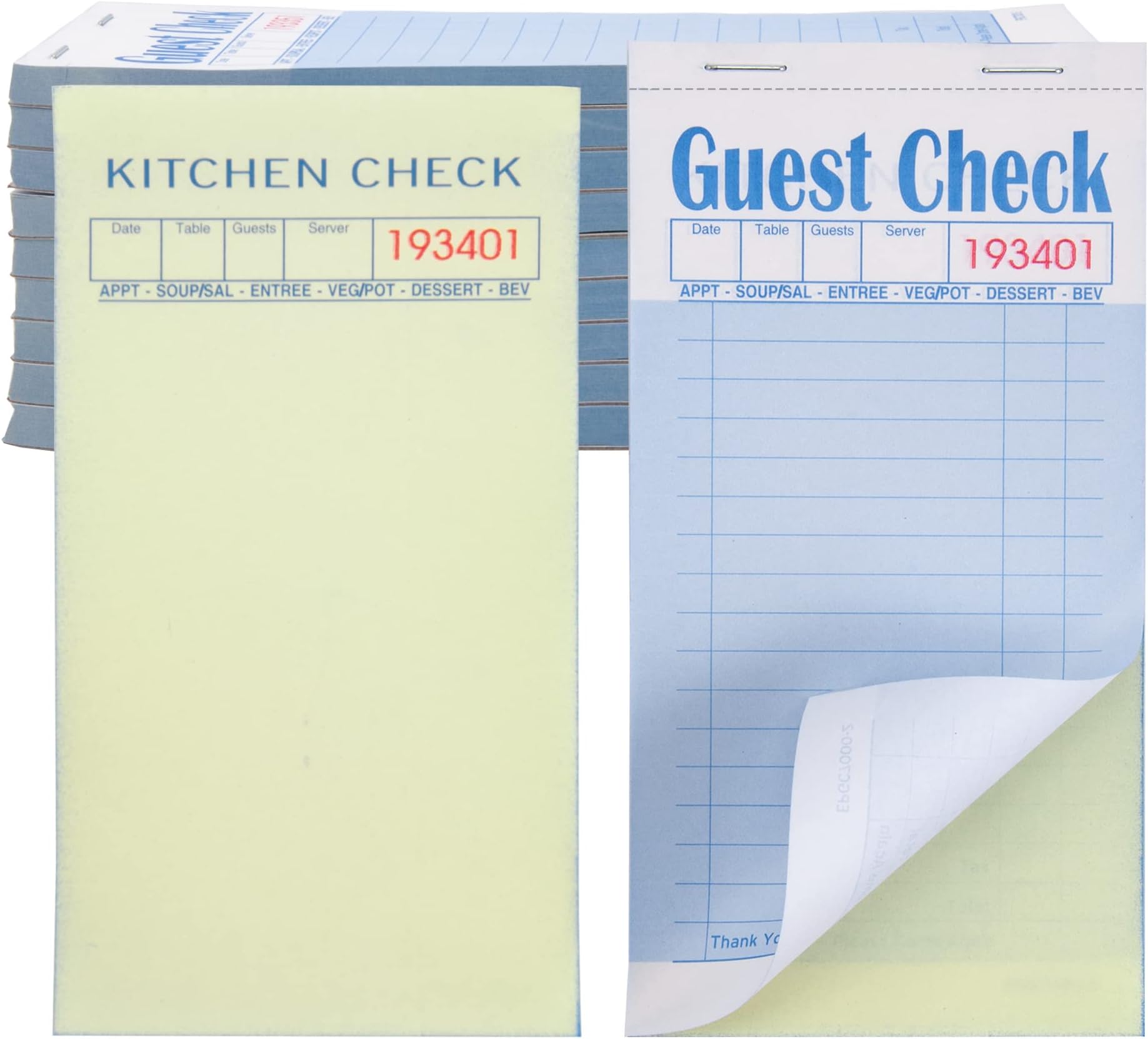 Amazon.com: Guest Check Books For Servers 20 Books (1,000 Sheets ...
