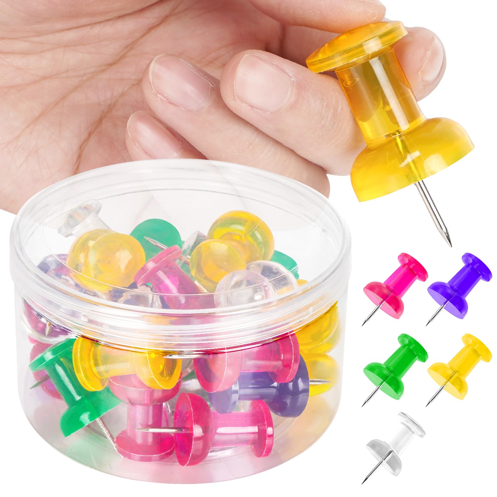 Amazon.com: DANRONG 30 PCS Jumbo Push Pins for Bulletin Board, Large ...