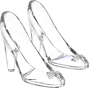 Amazon.com: WUWEOT 1 Pair Glass Slipper, Clear Crystal High Heels Shoe ...