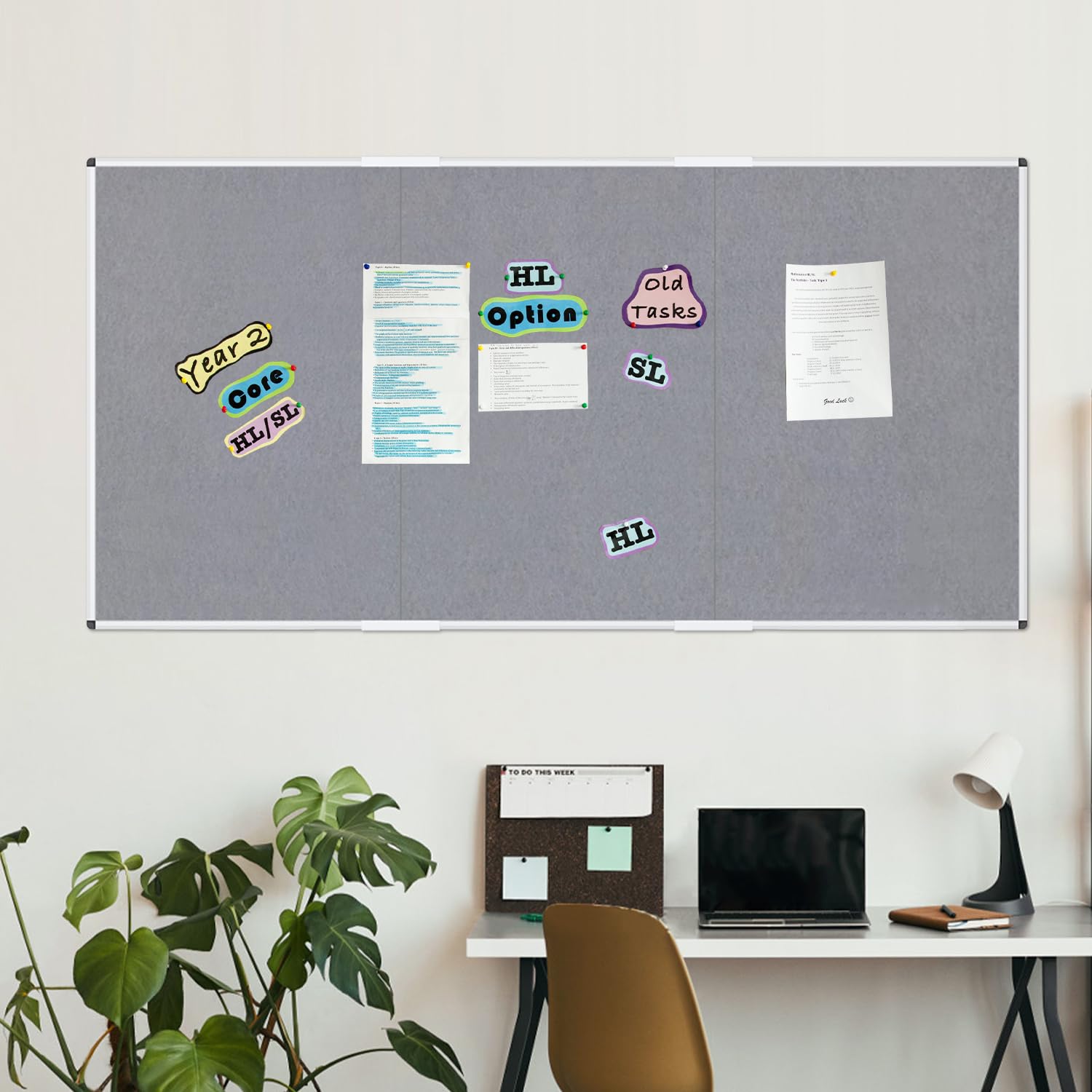 Snapklik.com : VIZ-PRO Large Fabric Bulletin Board/Foldable Notice ...