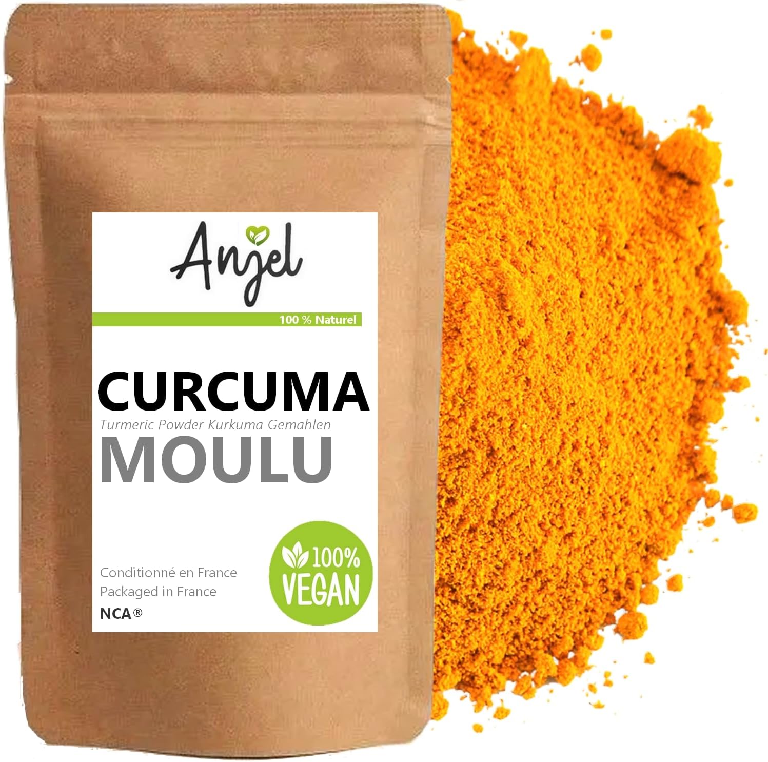 Curcuma en Poudre Moulu 100% Naturel - Racines Séchées de Curcuma en ...