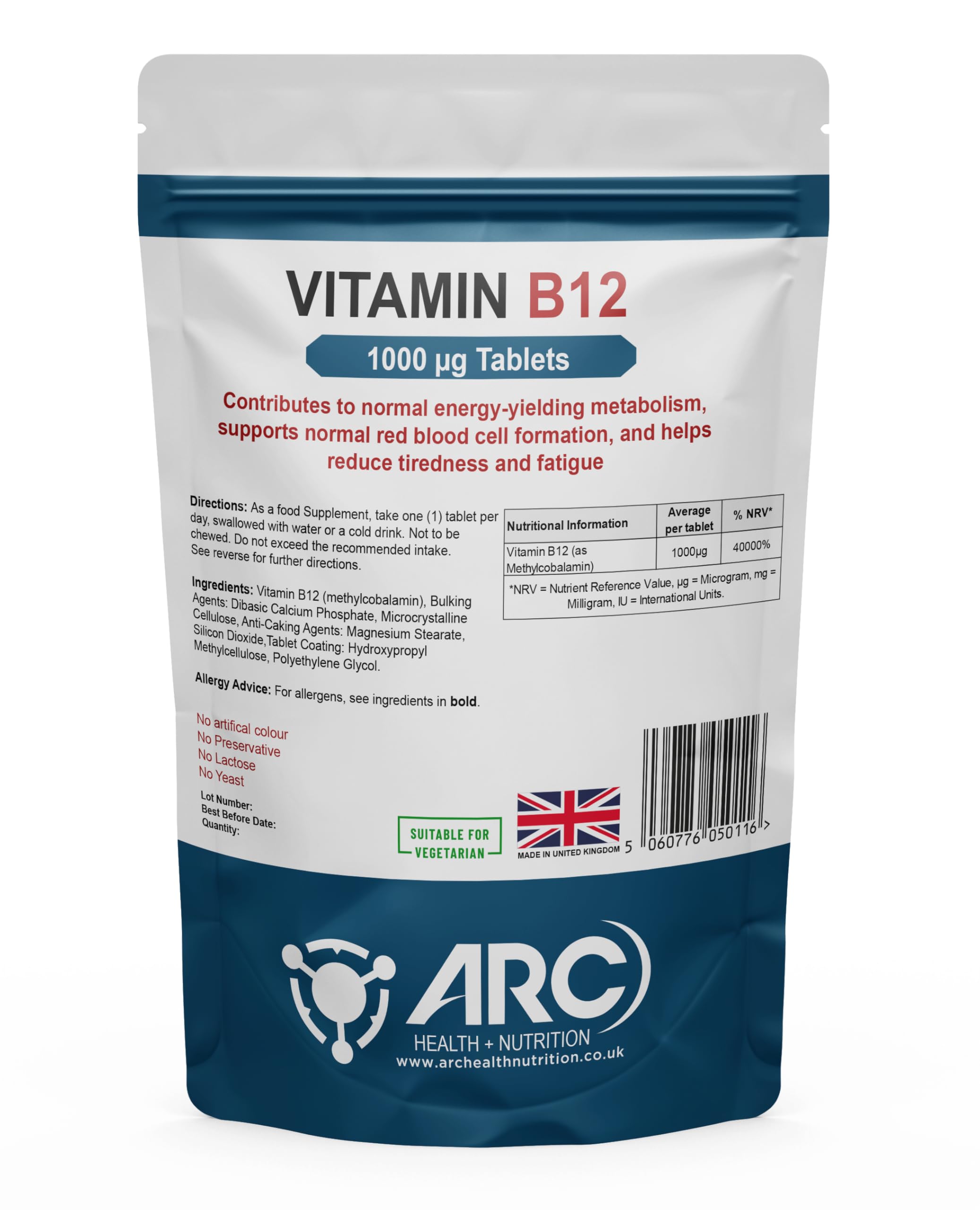 Methylcobalamin 1000mcg Vitamin B12 Supplement | High Strength B12 ...