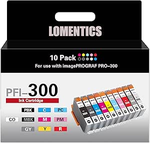 Amazon.com: PFI-300 PFI 300 Ink Cartridges High Yield (10-Pack,1MBK/1PBK/1C/1M/1Y/1PM/1PC/1R/1GY ...