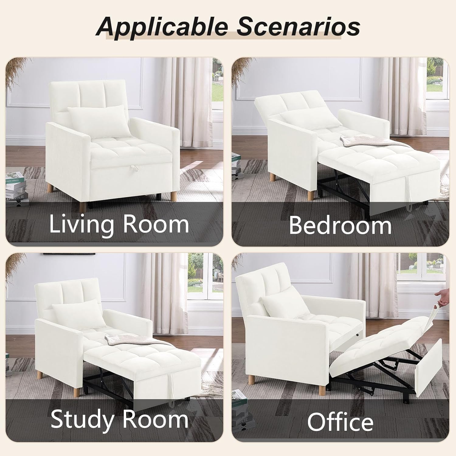 Silla convertible cama, silla convertible 3 en 1, sofá cama, sofá ...