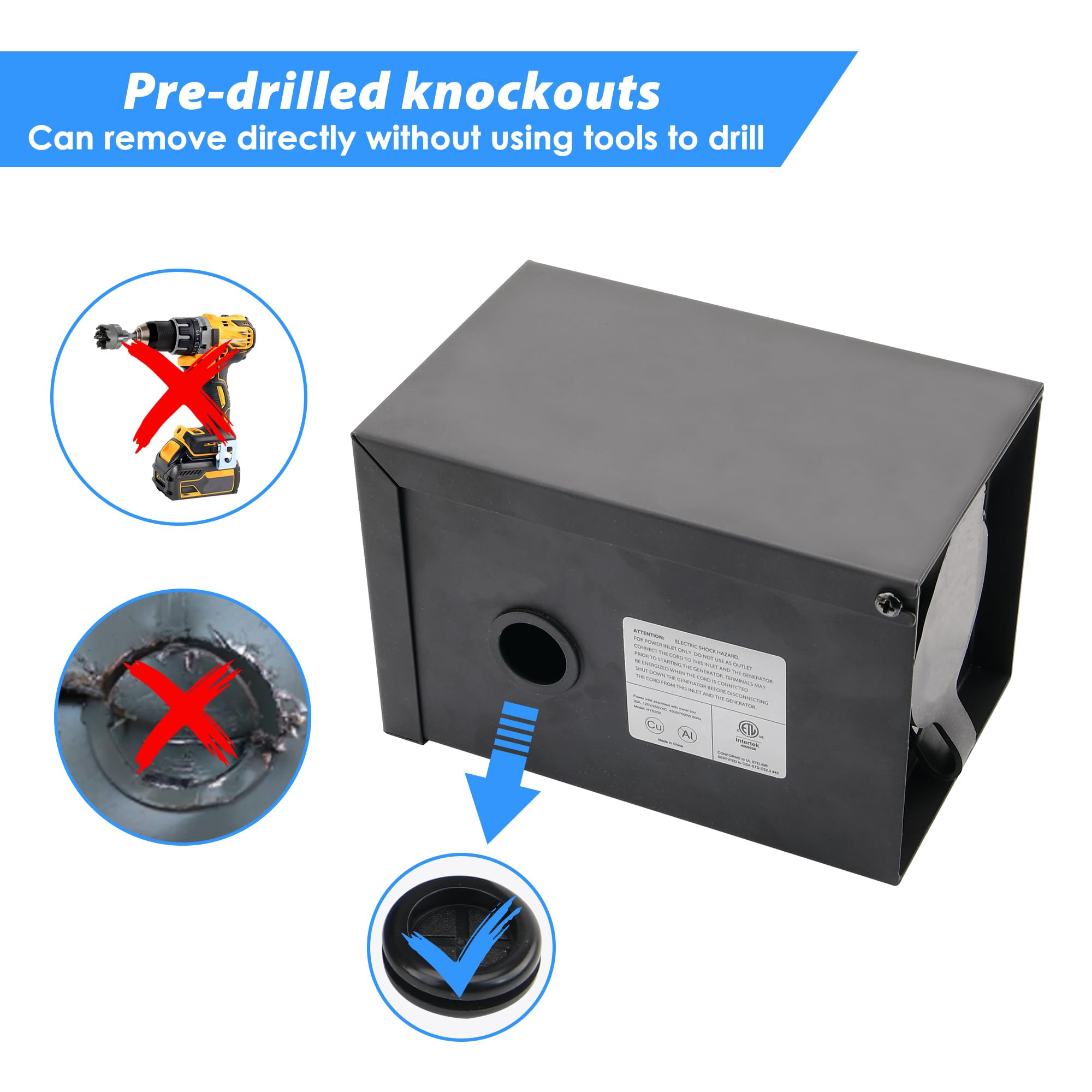 Snapklik.com : Hynade Generator Power Inlet Box, 30 Amp NEMA L14-30P 3R ...