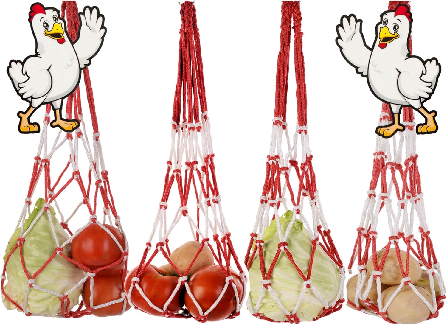 Amazon.com : 4PCS Chicken Feeder Vegetable String Bag,Poultry Fruit ...