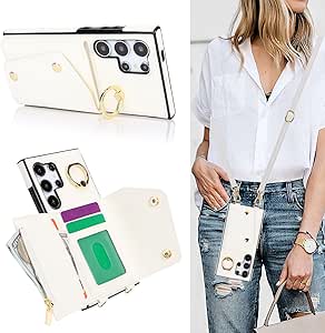 Amazon.com: MRRSIWEI for Samsung Galaxy S25 Ultra (Not S25) Case for Women, Crossbody Wallet ...