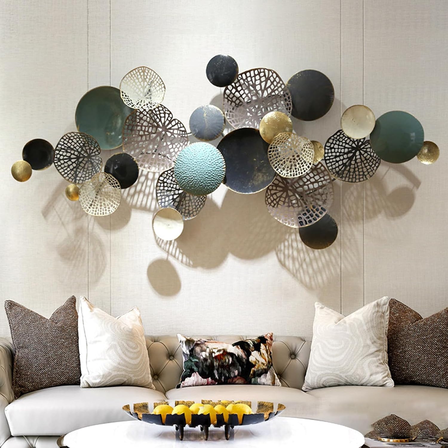 Amazon.com: DESYIFO Metal Wall Art Large 3D Lotus Leaf Metal Wall Decor ...