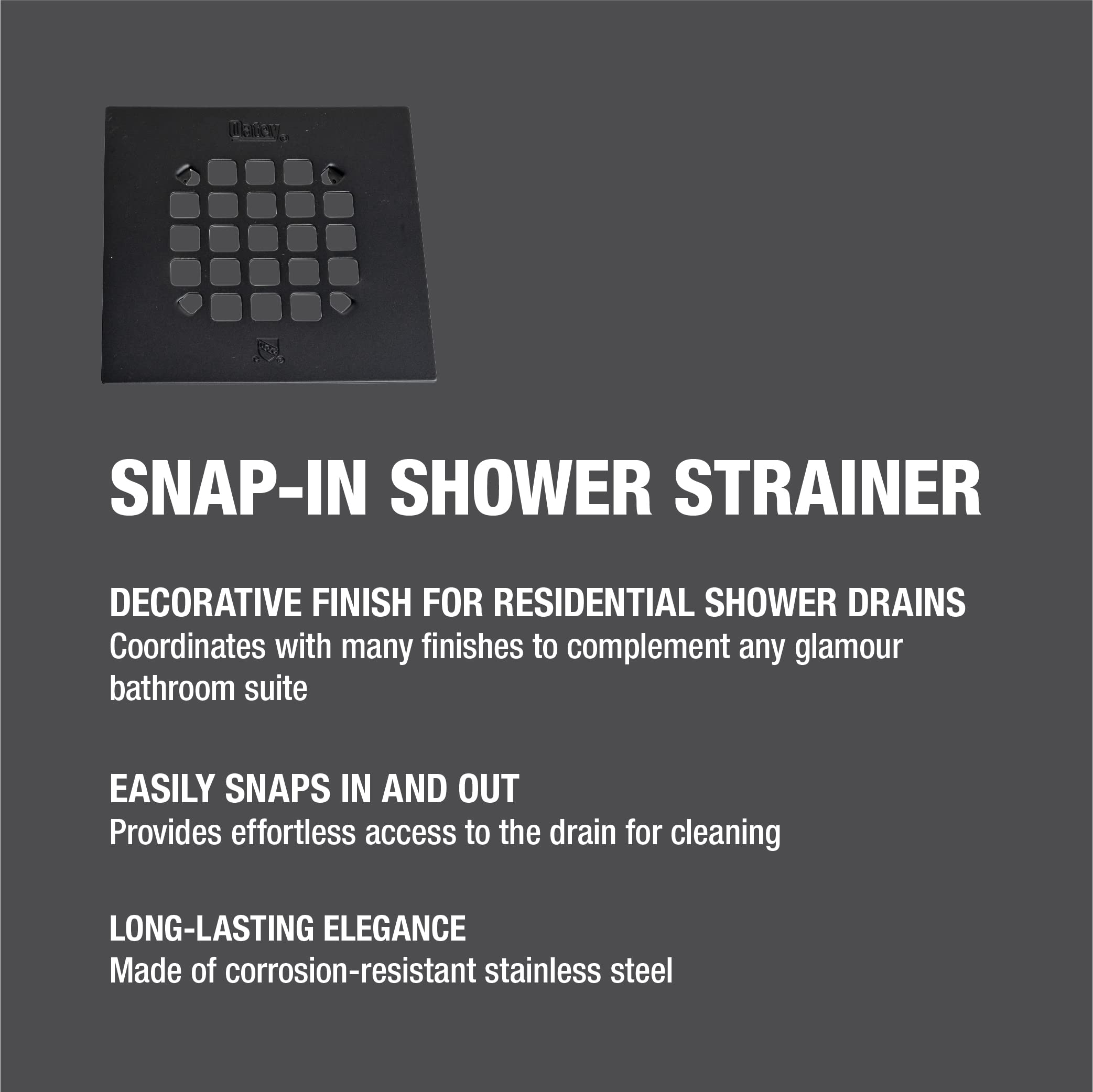 Snapklik.com : Oatey Universal 4-1/4 In Square Snap-Tite Shower Strainer