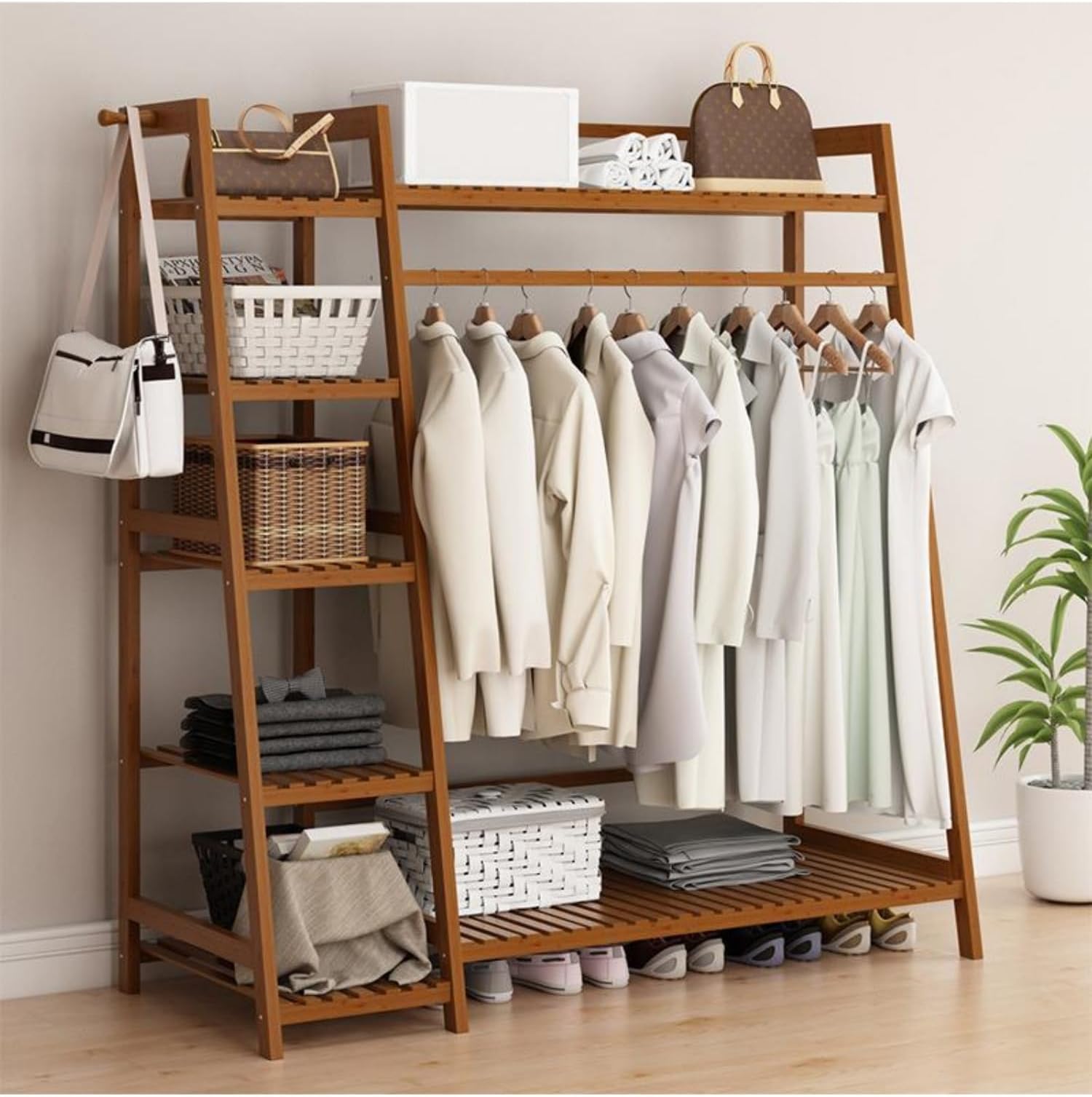 SONGMICS Armario de Ropa, Perchero, Burro Ropa, 43 x 138 x 182 cm, 3 ...