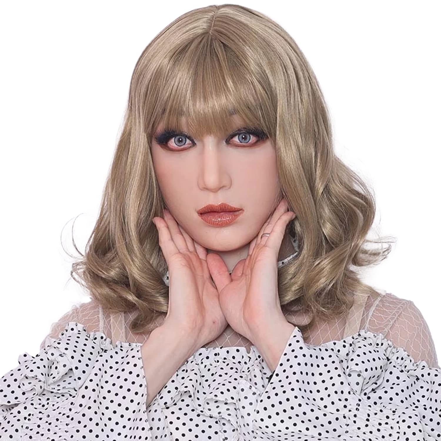 Painted female mask,gift For Her Handmade female Painted Realistic ...