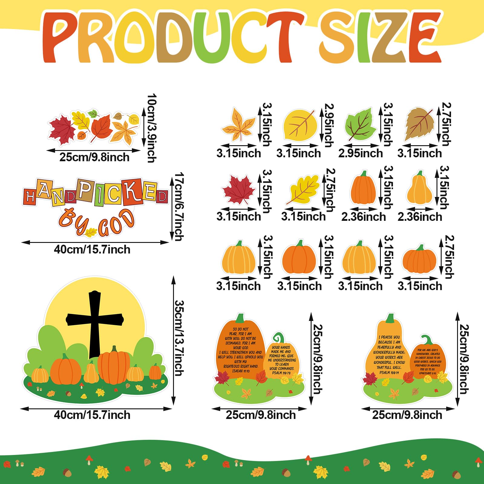 Snapklik.com : 90 Pcs Religious Fall Bulletin Board Decorations ...