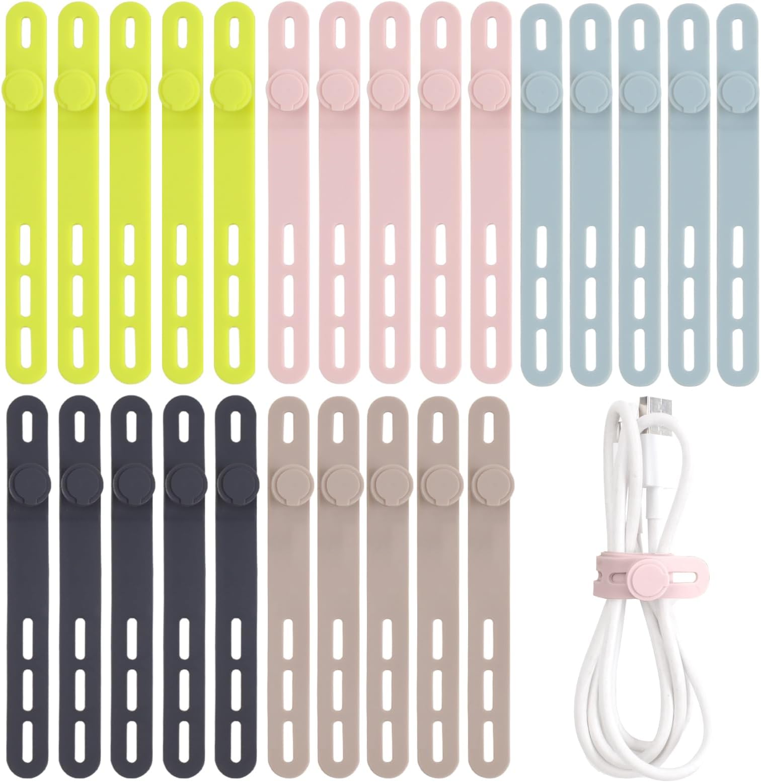 Amazon.com: Keast 4Pcs Reusable Silicone Cord Organizer, Headphone ...