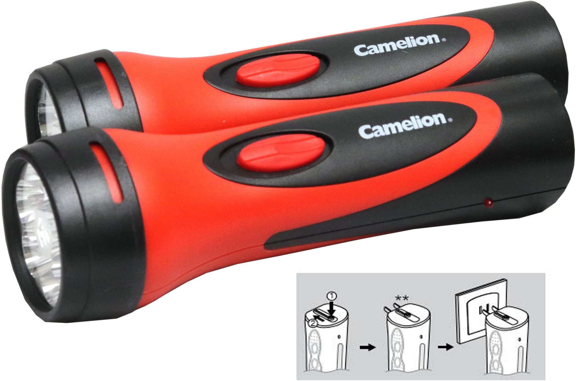 2 pcs 6 LED Rechargeable Plug-in Emergency Ready Flashlight : Amazon.ca ...