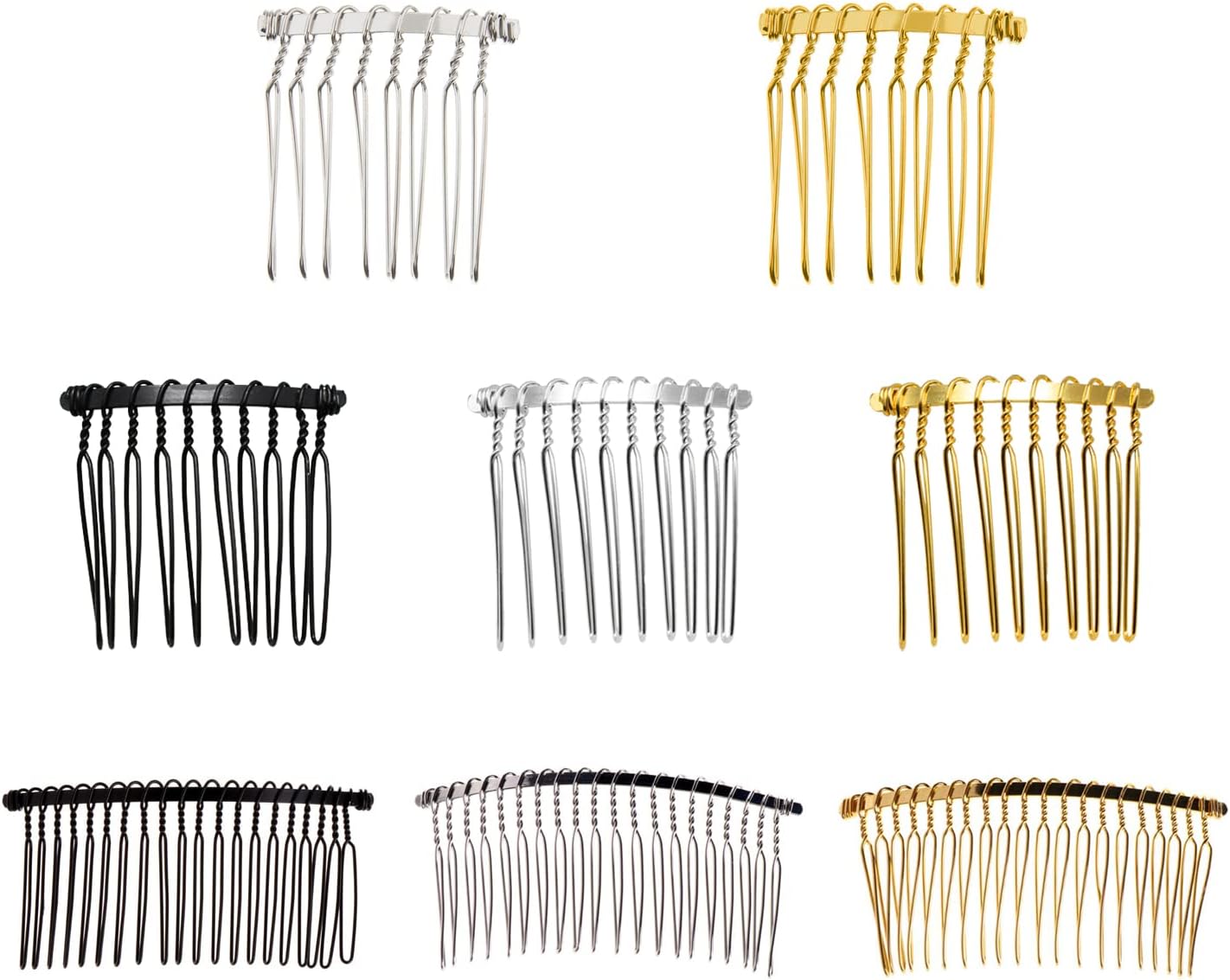 8 Pack Metal Hair Combs 10 Teeth 20 Teeth and 8 Teeth Hair Combs ...