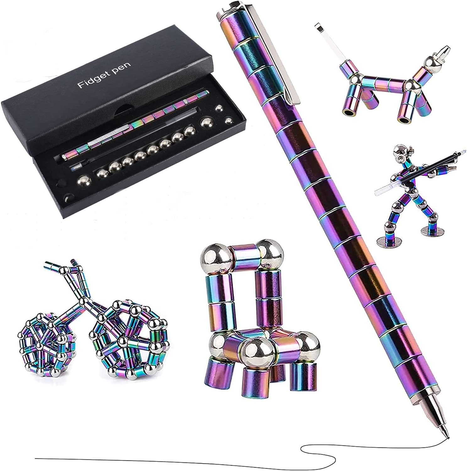 Amazon.com: Toy Pen, Decompression Magnetic Metal Pen, Multifunctional ...