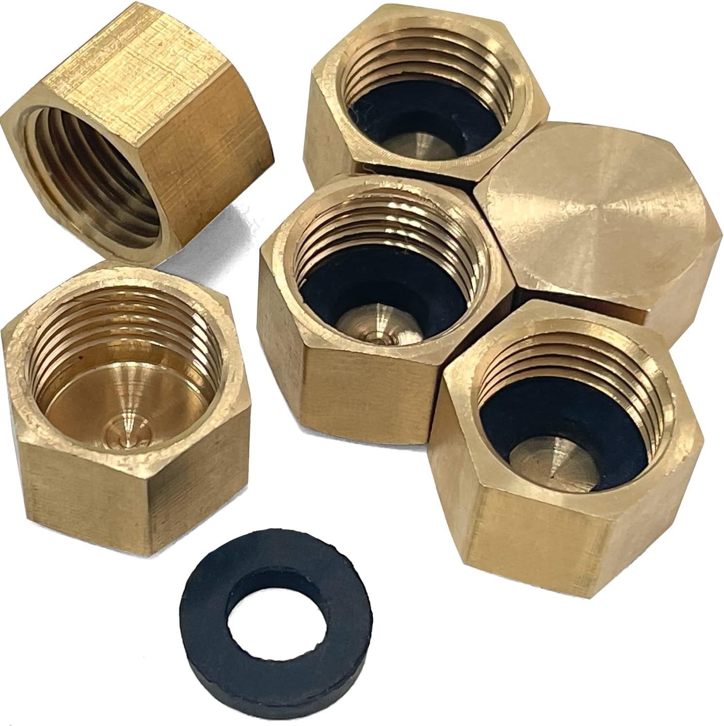 Amazon.com: Sutekus Pipe Fitting Cap NPT Female Pipe Brass Fitting Hex ...