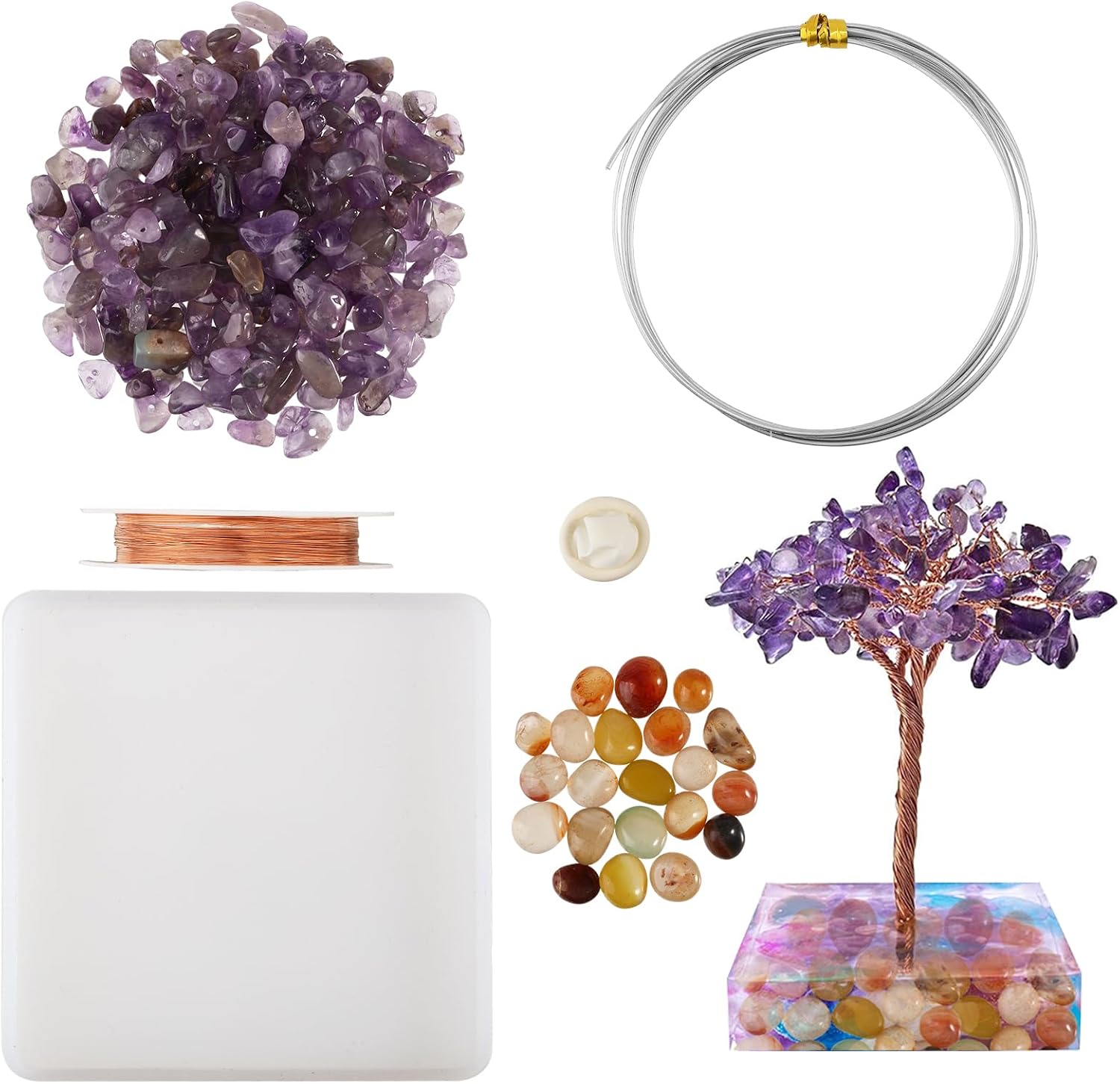 Amazon.com: CHGCRAFT DIY Gemstone Tree Decoration Making Kit (Resin not ...